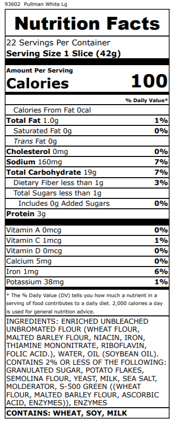 Pullman White Sliced – Hudson Bread